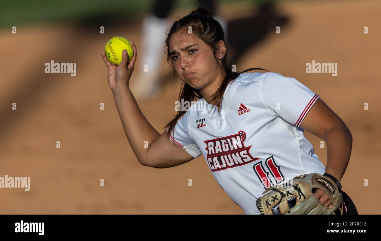 Louisiana third baseman Lauren Allred prepares to compete against ...