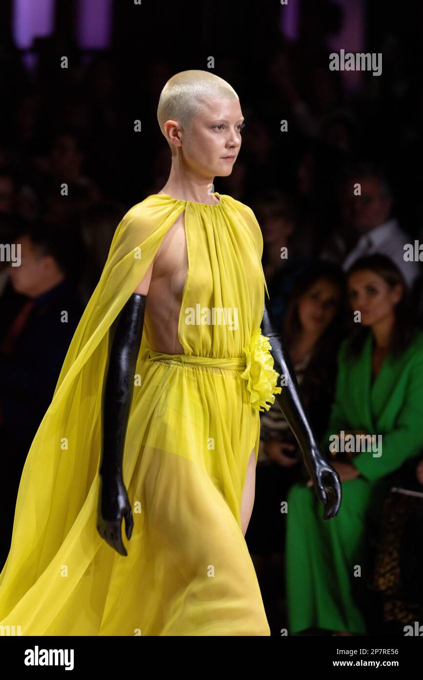 A model showcases designs by Jason Grech during the Melbourne Fashion ...