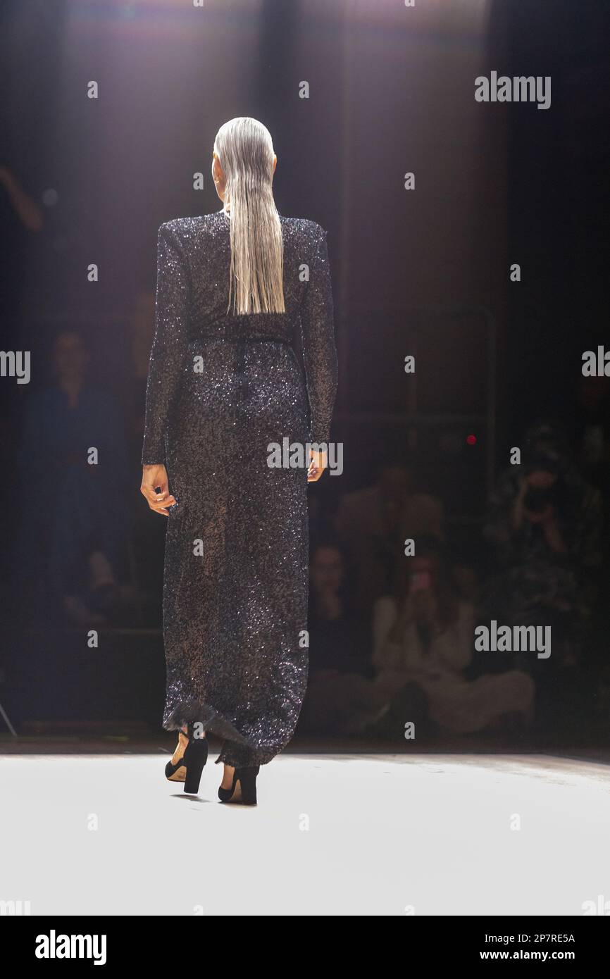 A model showcases designs by Carla Zampatti during the Melbourne ...