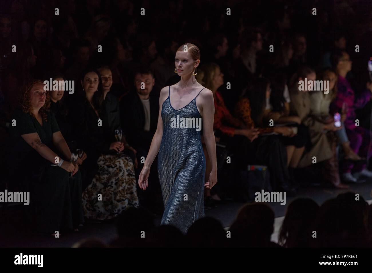 A model showcases designs by Carla Zampatti during the Melbourne ...