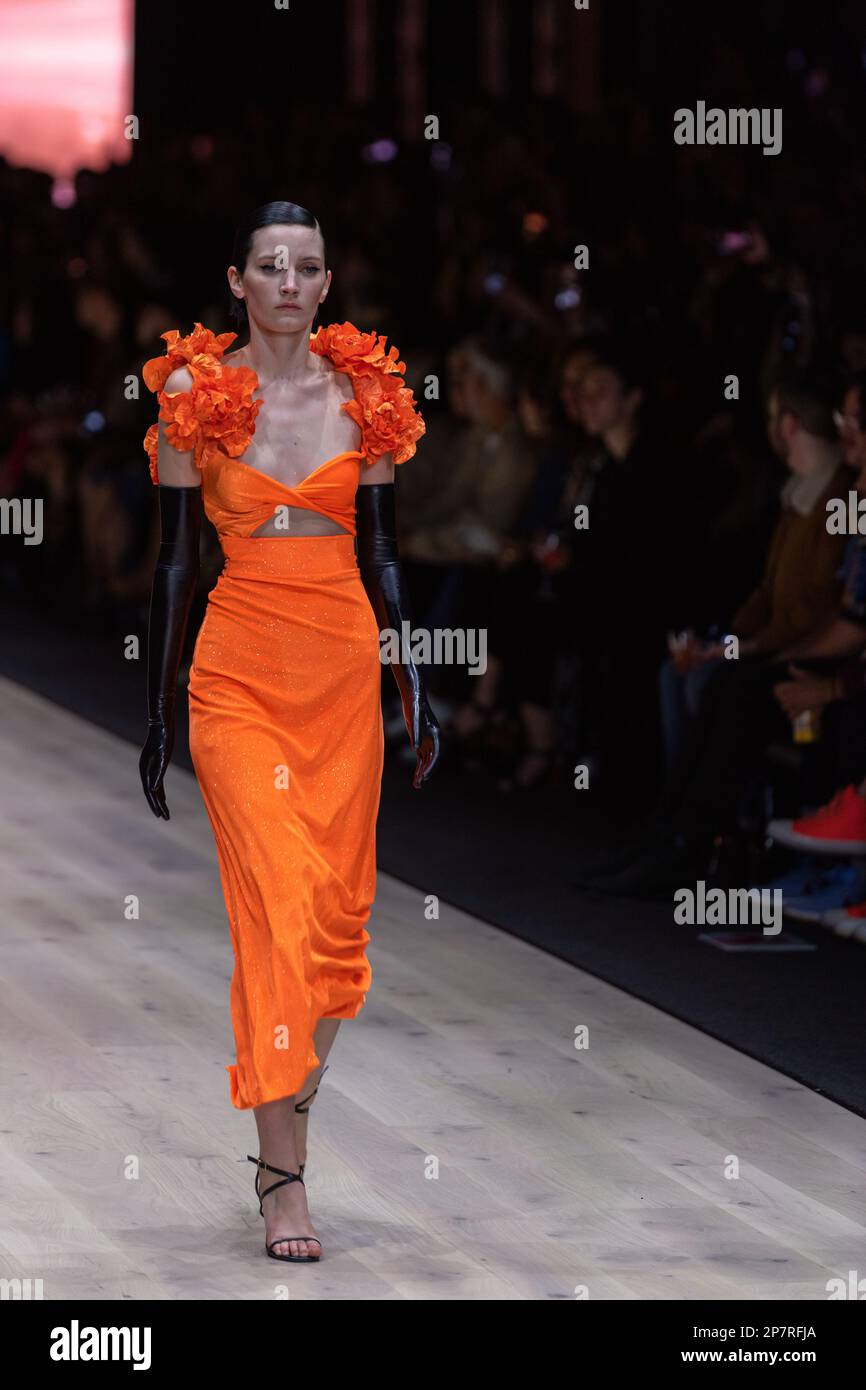 Melbourne, Australia. 08th Mar, 2023. A model showcases designs by ...