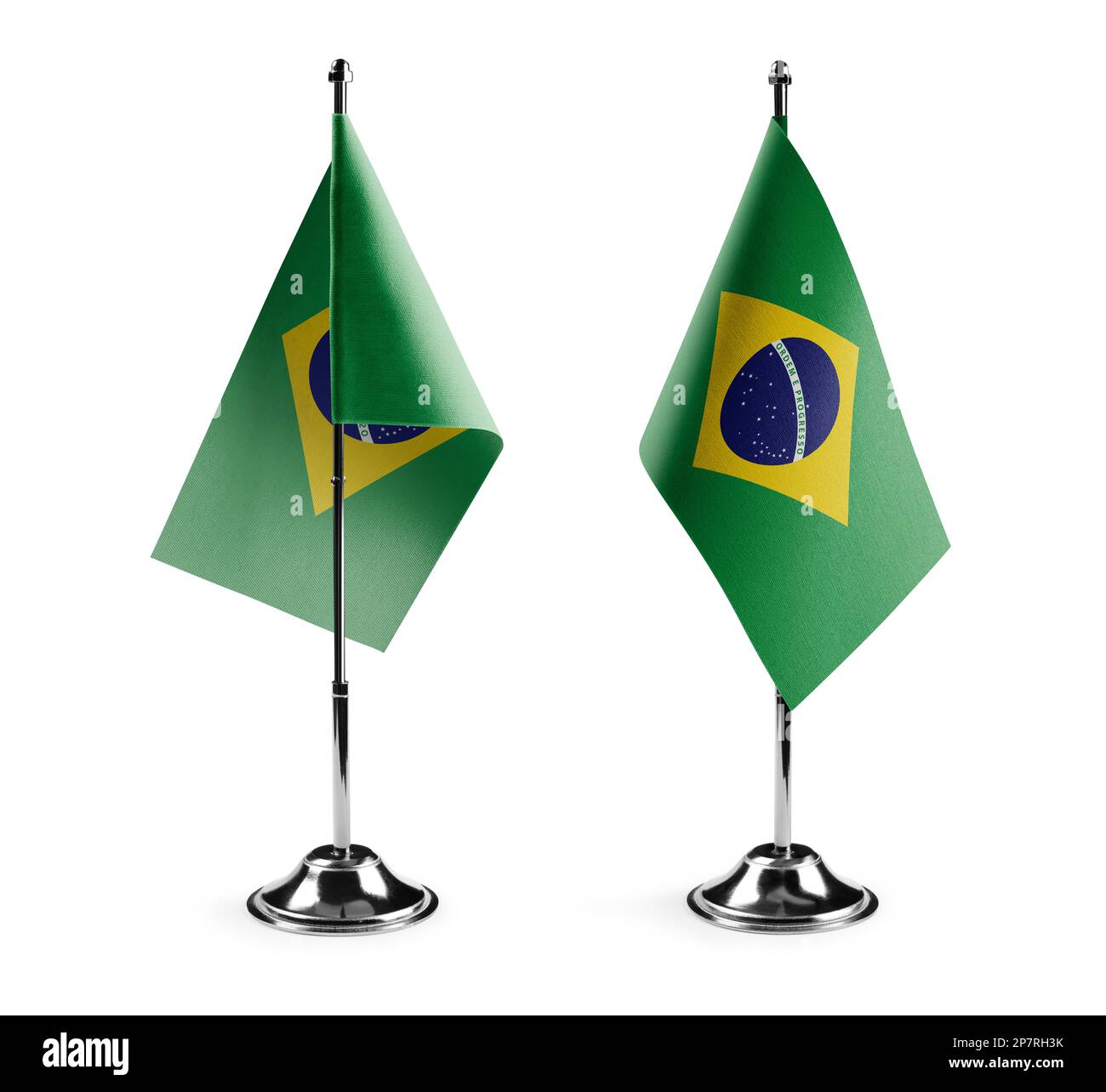 Small national flags of the Brazil on a white background Stock Photo ...
