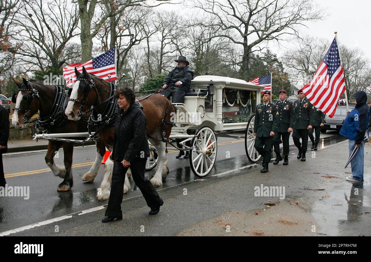 The casket of Sgt. Benjamin Sherman arrives at the Second Church of ...