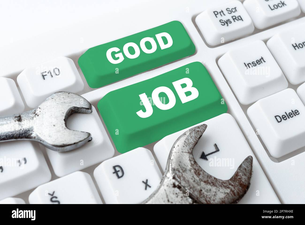 Conceptual caption Good Job. Business concept encourage someone for his ...