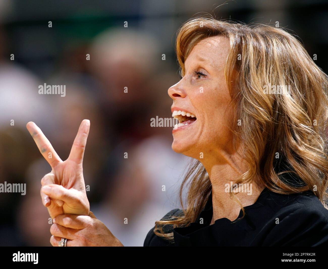 Michigan State coach Suzy Merchant calls a play during the second half ...