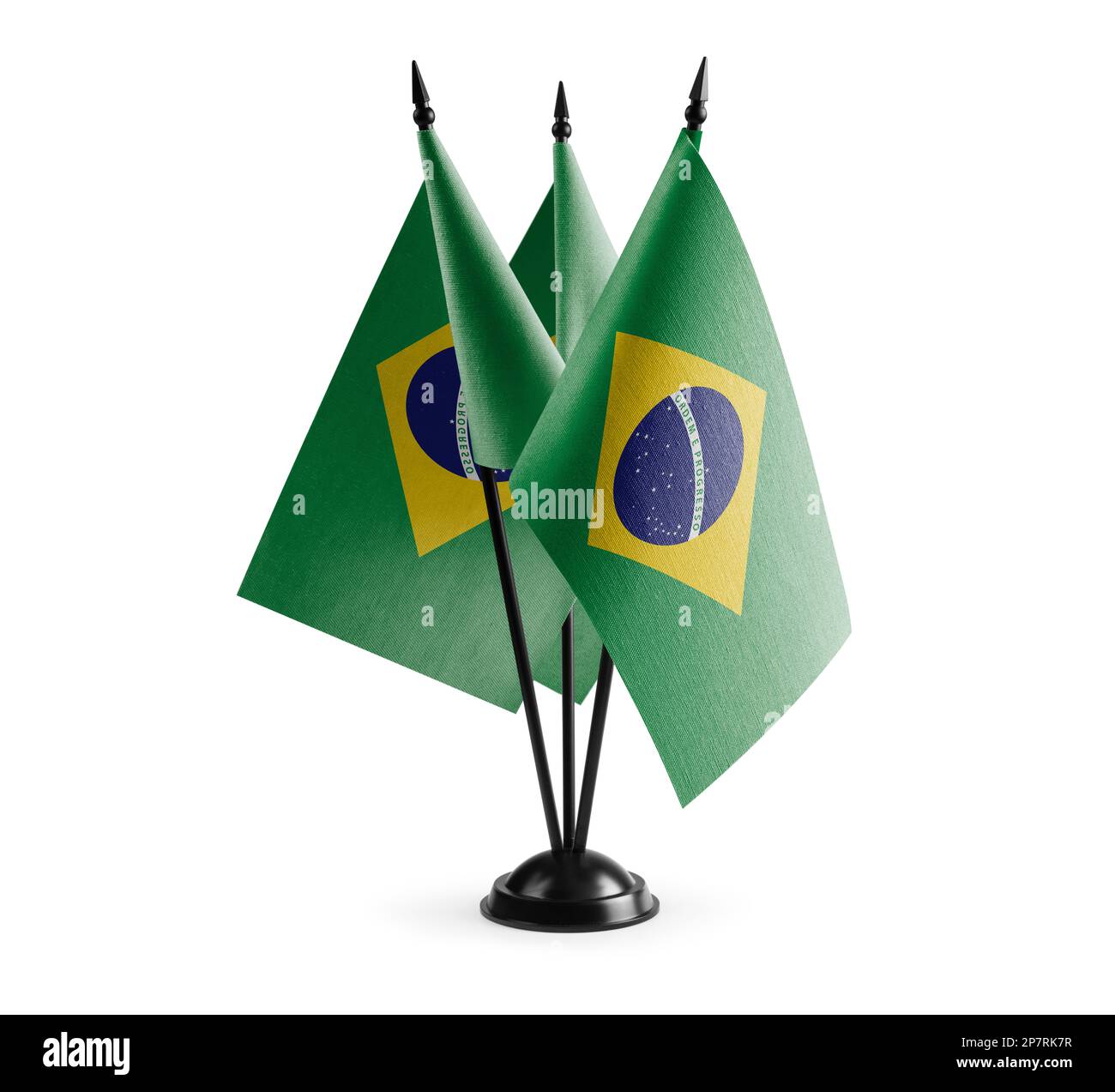 Small national flags of the Brazil on a white background Stock Photo ...