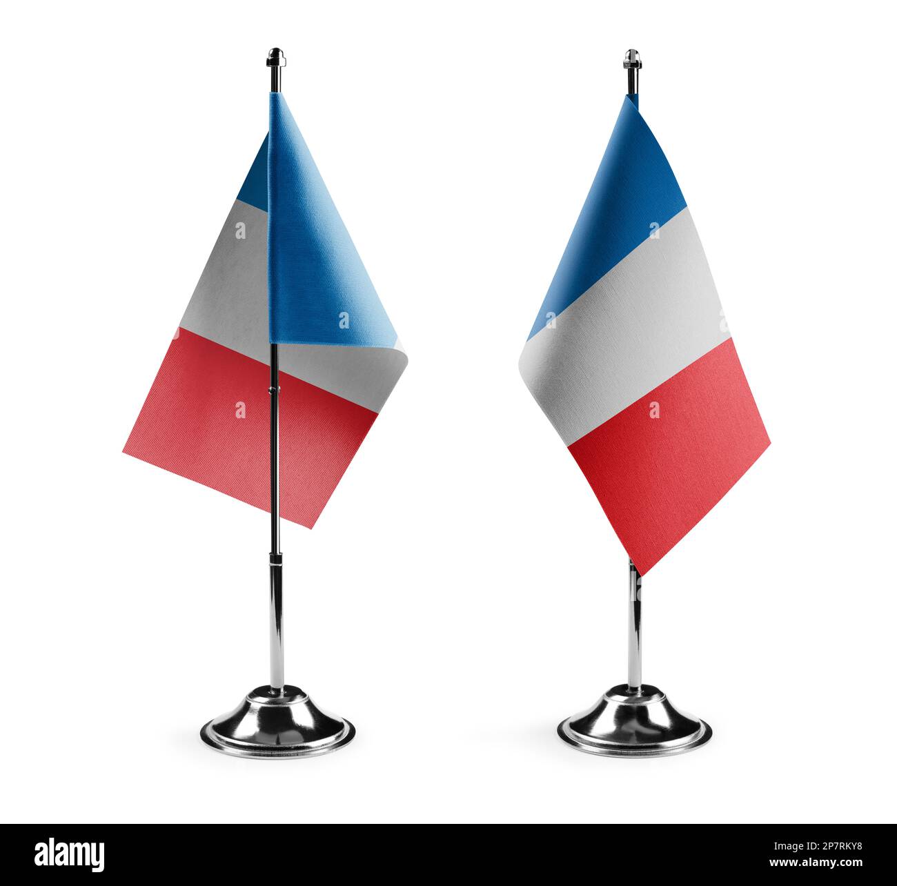 Small national flags of the France on a white background Stock Photo ...