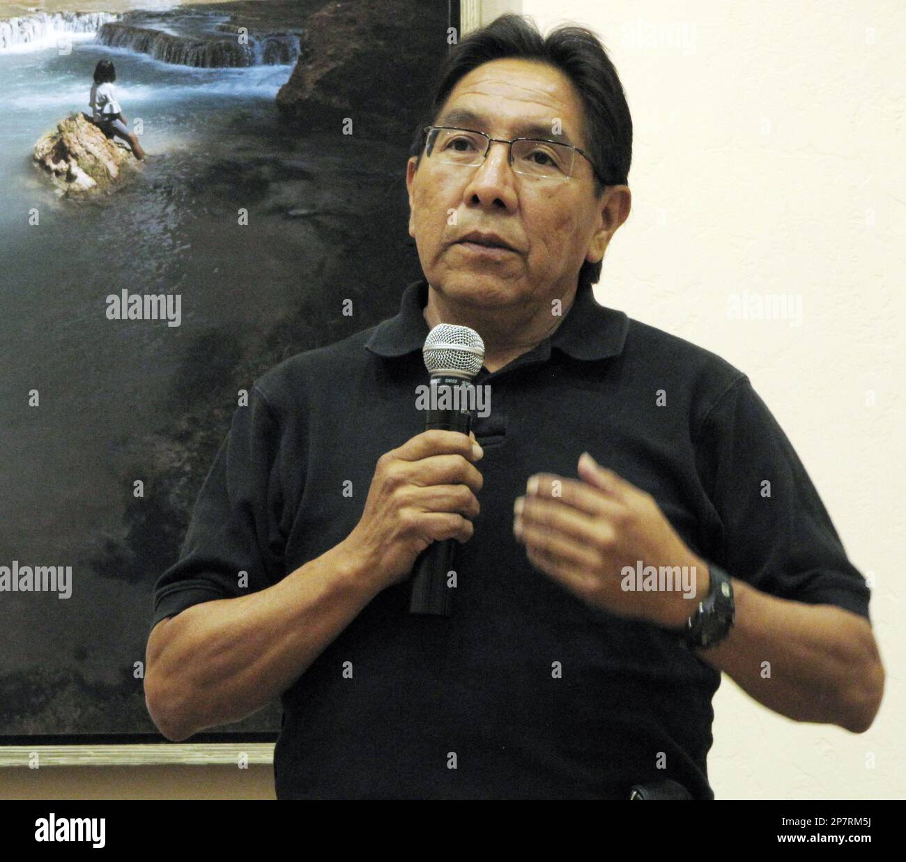 Herman Honanie addresses an audience Thursday, Nov. 12 in Flagstaff ...