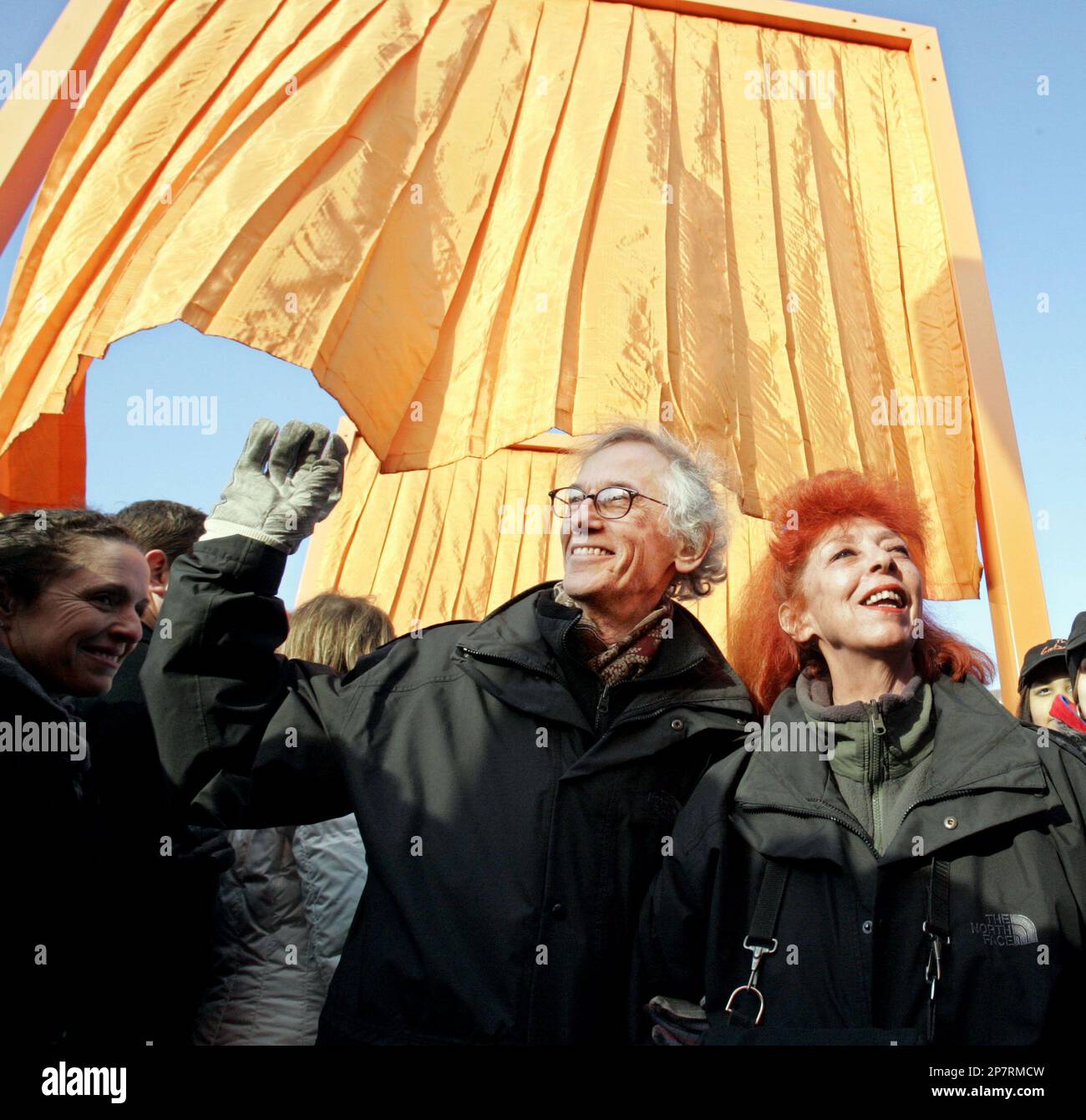 FILE - In this file photo of Feb. 12, 2005, artists Christo, left, and ...