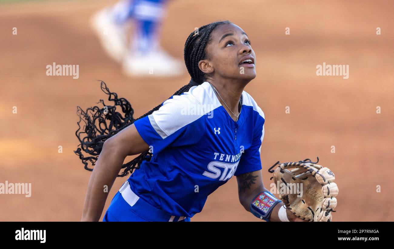 Tennessee State third baseman Anayah Baker-Rowell competes against ...