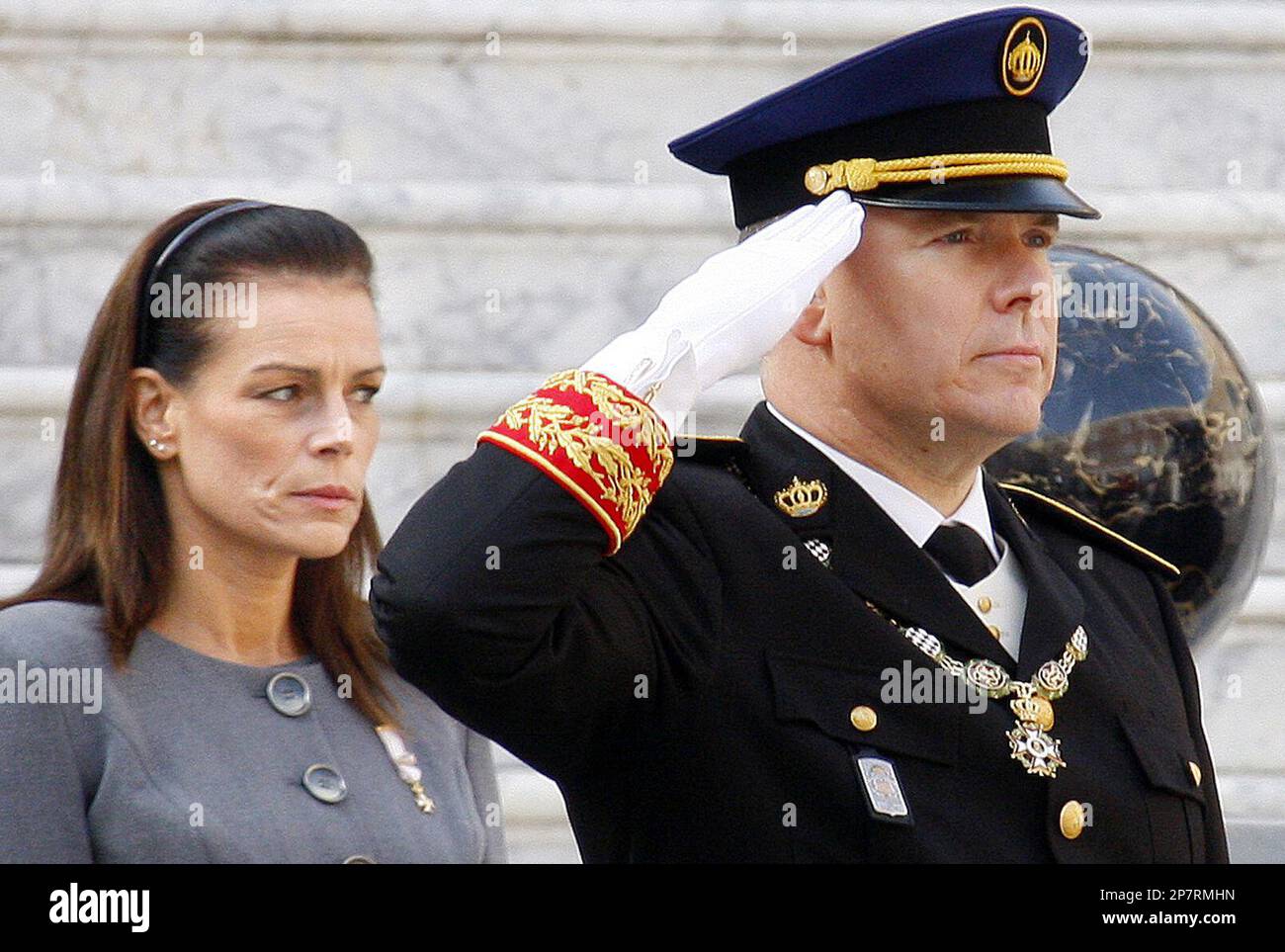 Princess Stephanie of Monaco and Prince Albert II of Monaco attend a ...