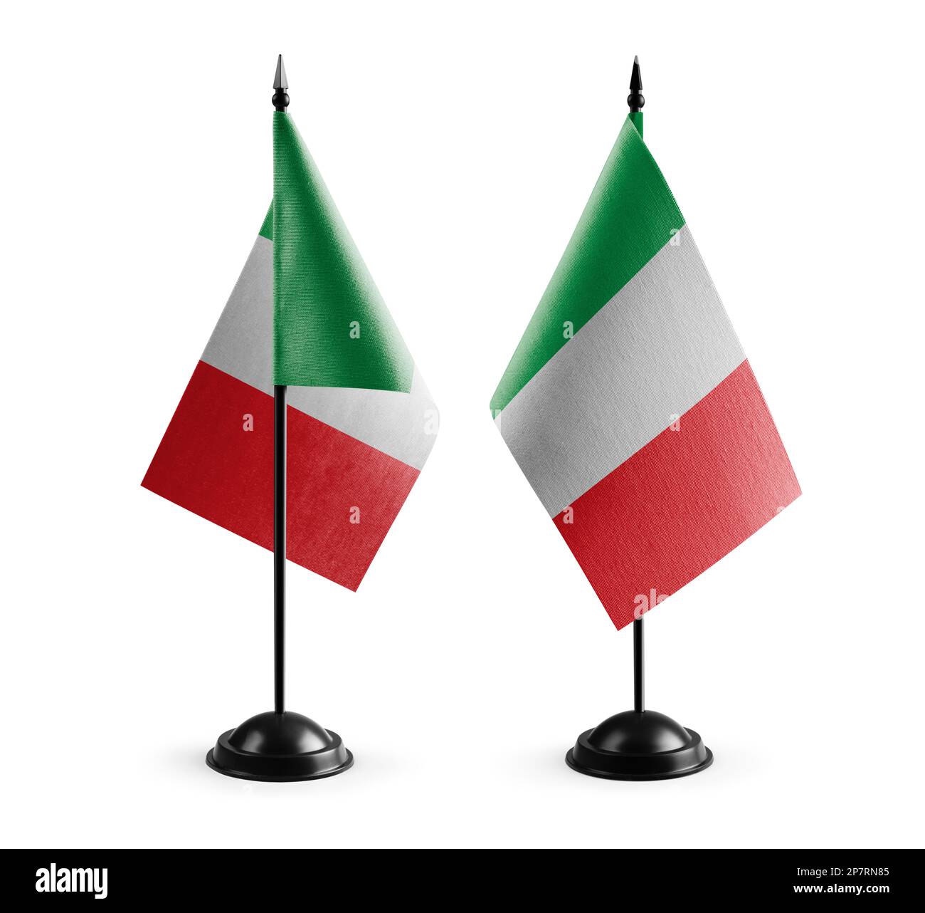 Small national flags of the Italy on a white background Stock Photo - Alamy