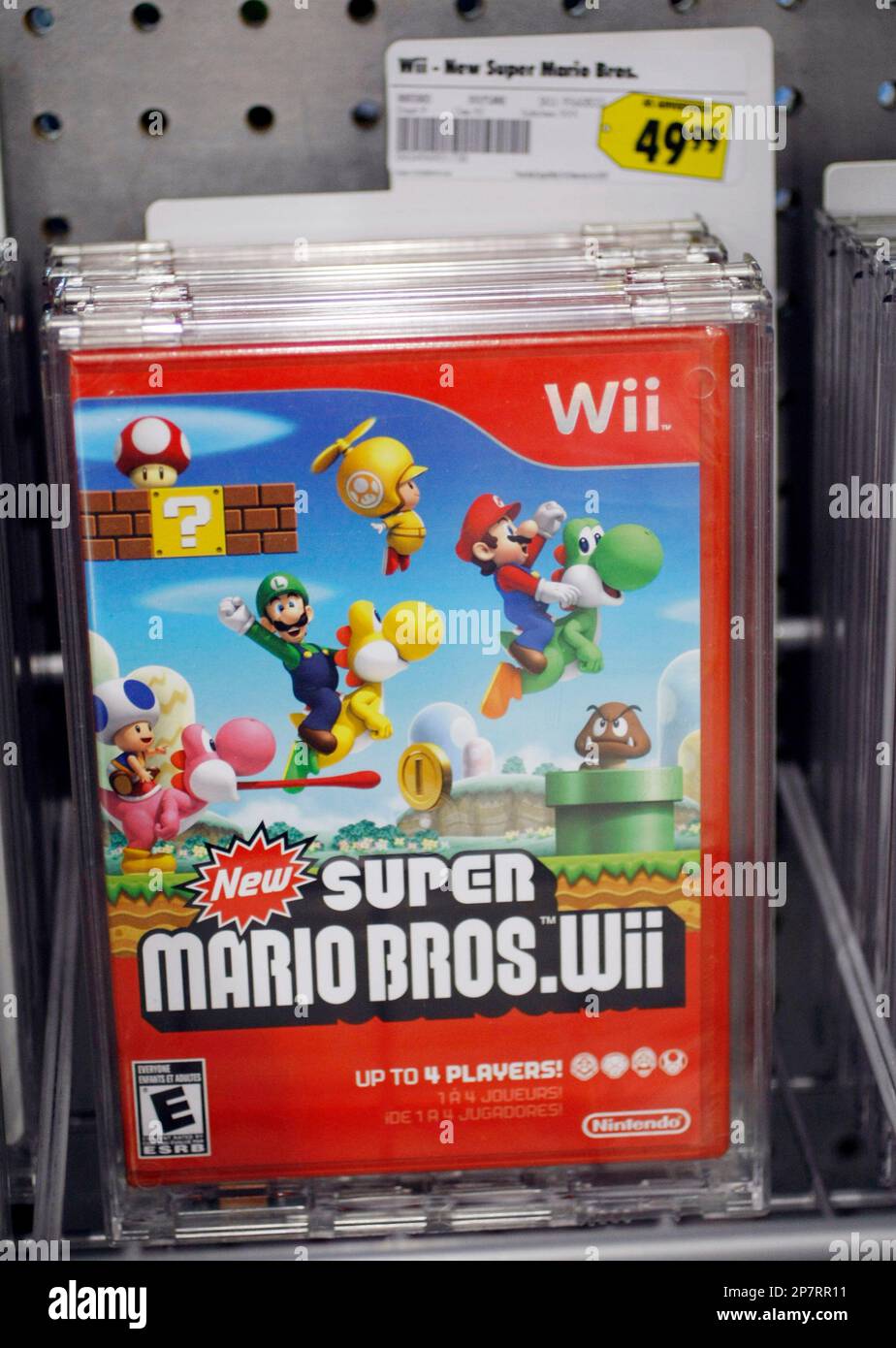 Super Mario Bros. for Wii is seen on display at Best Buy in Mountain ...