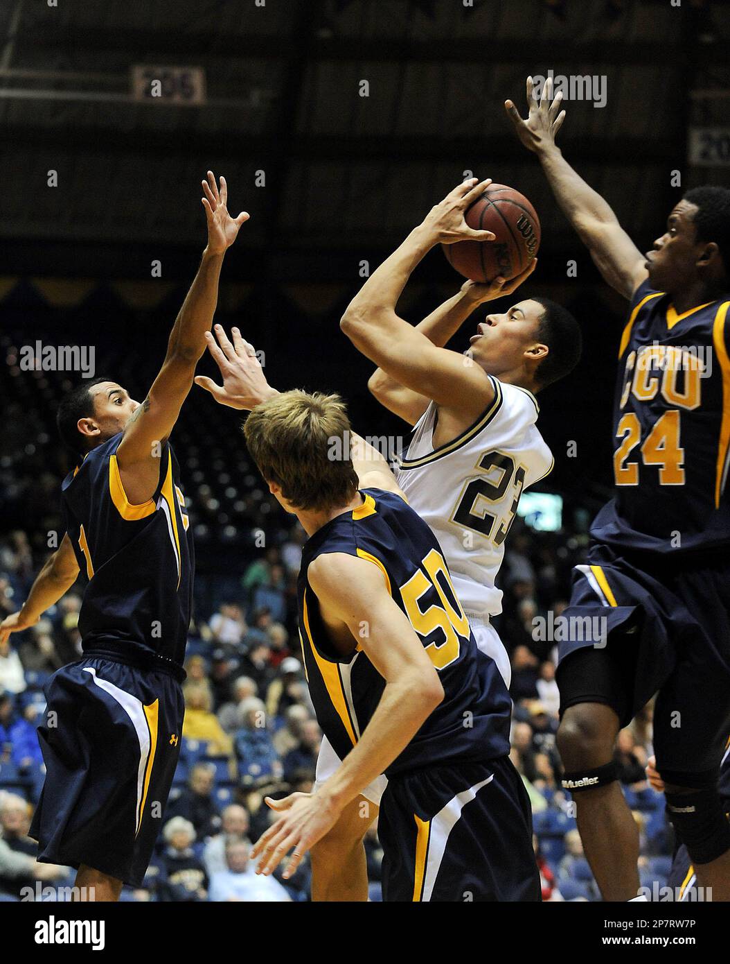 Montana State University guard Erik Rush takes a shot against the ...