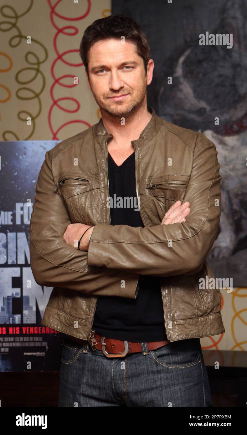 British actor Gerard Butler attends an exclusive competition winners ...