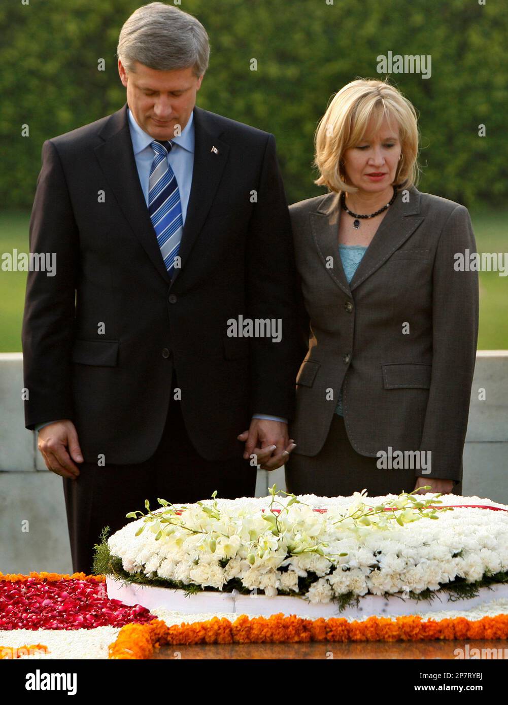 Canadaian Prime Minister Stephen Harper, left, and his wife Laureen Ann ...