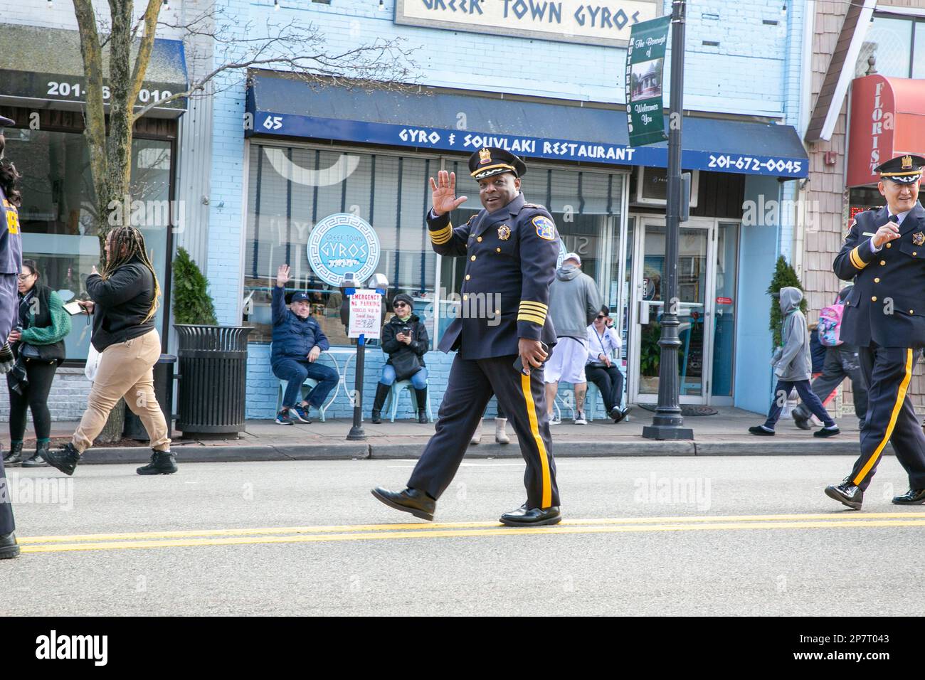 Anthony Cureton, Sheriff of Bergen County, New Jersey, marches in a St ...