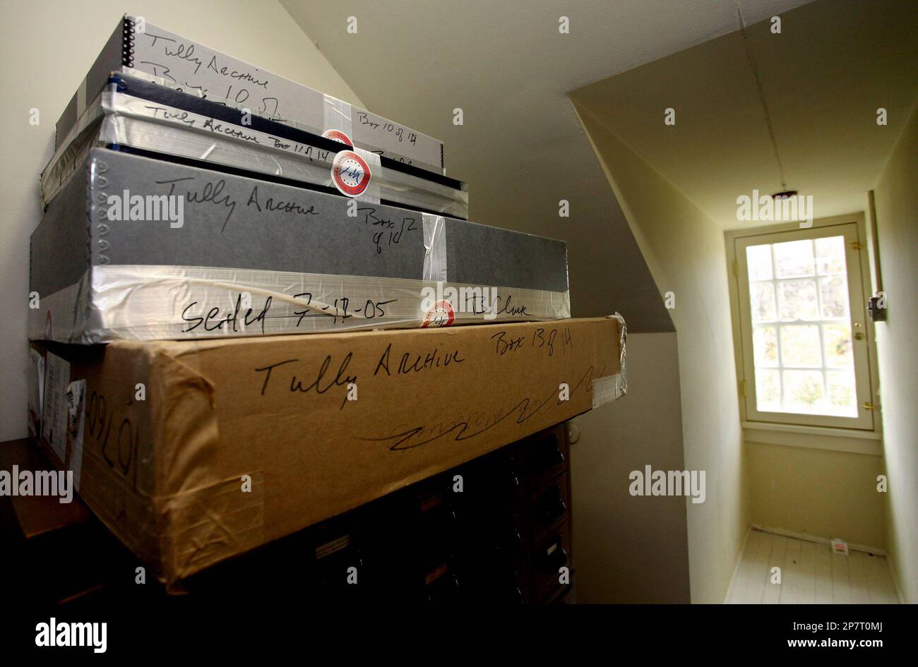 Four of the 14 sealed boxes, containing the papers of President ...
