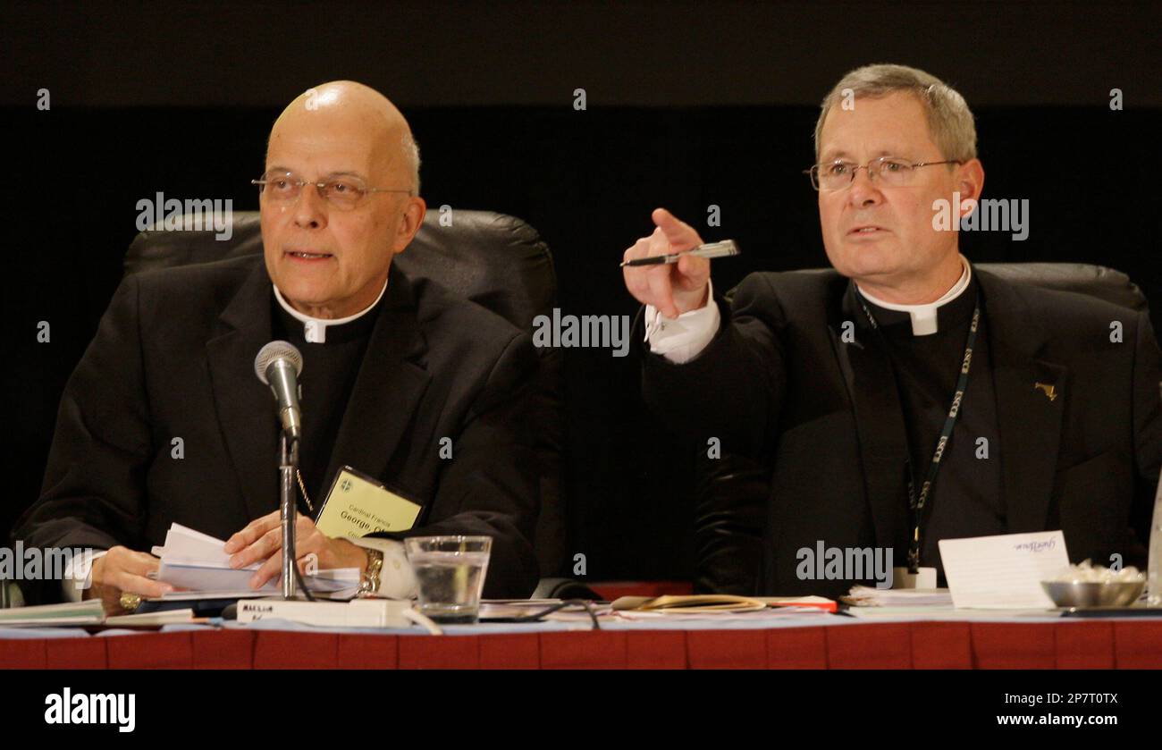 Chicago Cardinal Francis George, left, the president of the U.S ...
