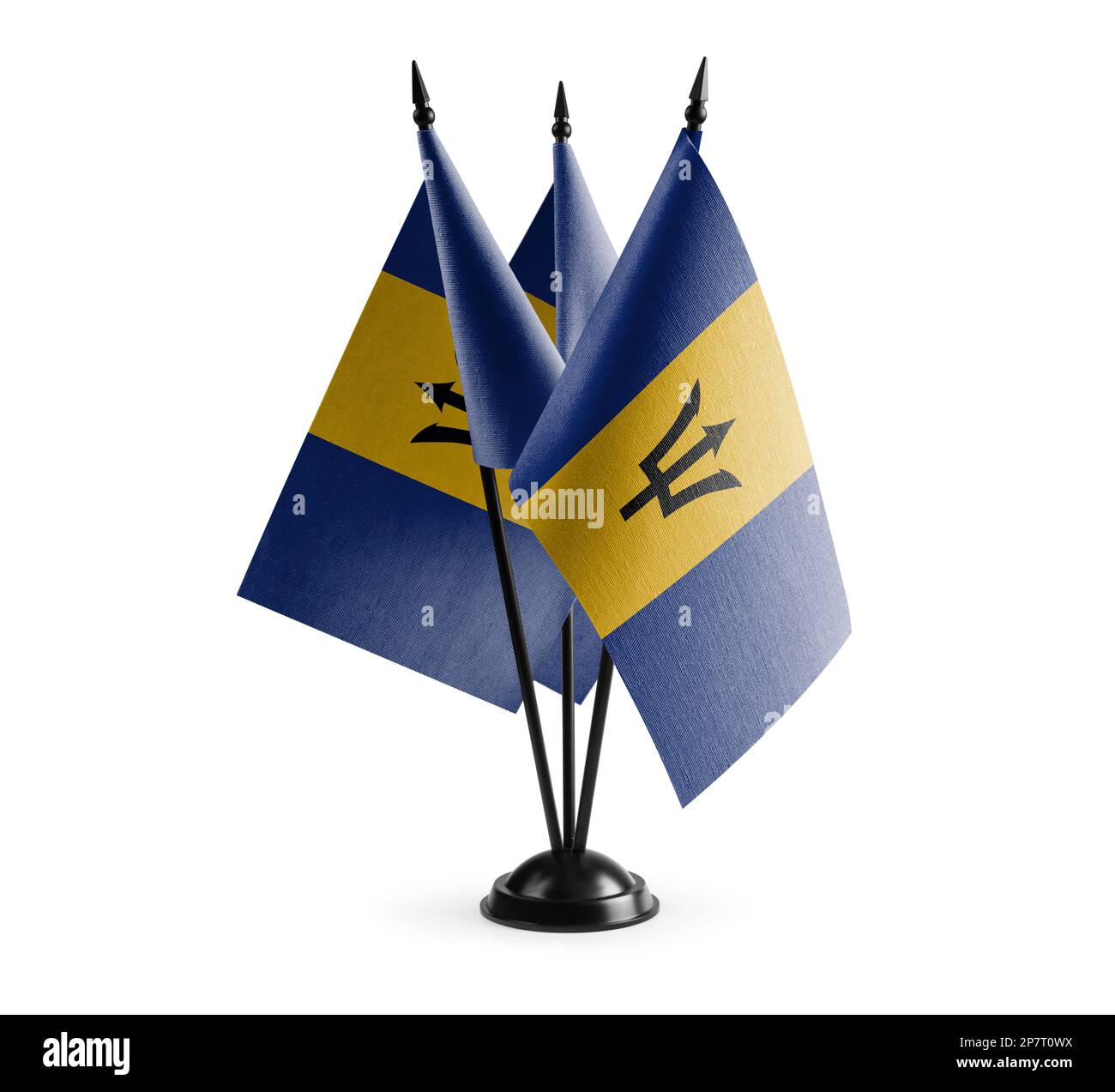 Small national flags of the Barbados on a white background Stock Photo ...