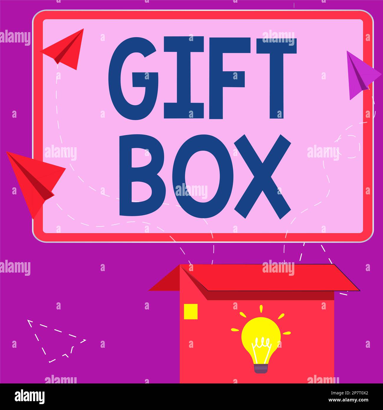 Text showing inspiration Gift Box. Word Written on A small cointainer ...