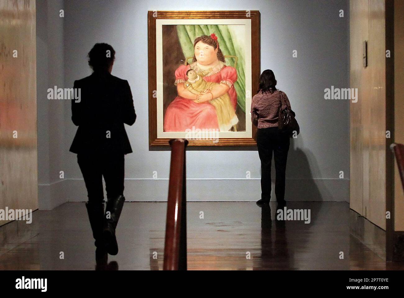 A painting "Mother and Child" by Columbia's Fernando Botero is ...