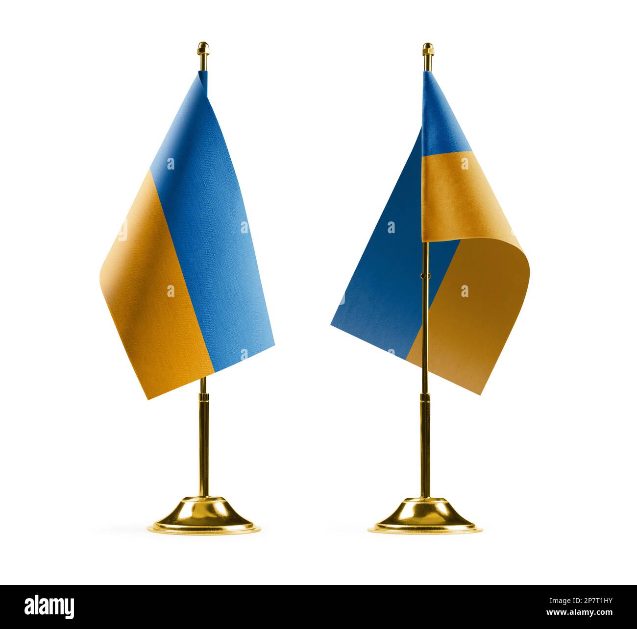 Small national flags of the Ukraine on a white background Stock Photo ...