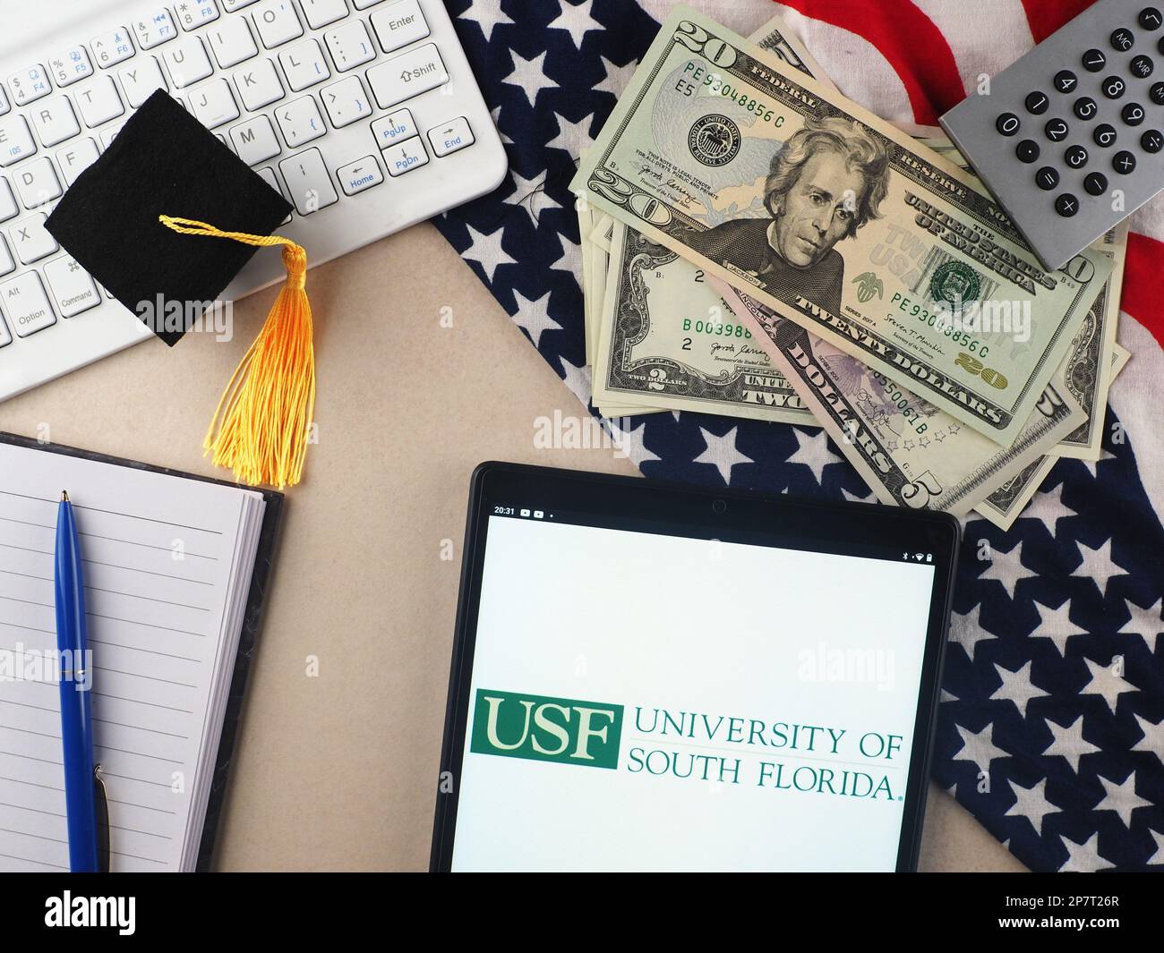 In this photo illustration, University of South Florida logo seen ...