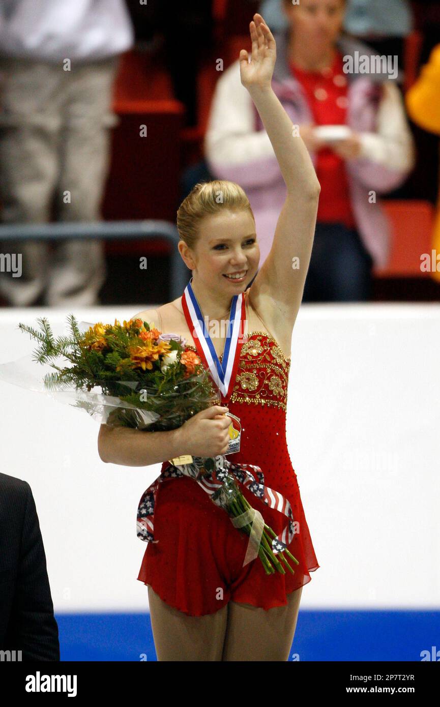 Rachael Flatt celebrates her second-place finish in ladies skating at ...