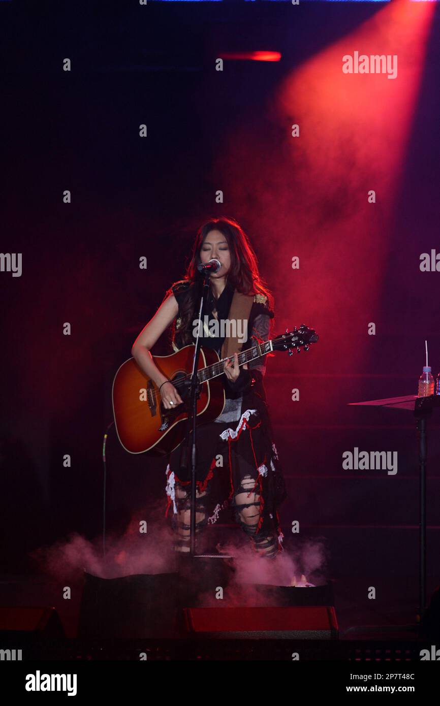 Taiwan indie pop singer Cheer Chen sings during her concert "Immortal ...