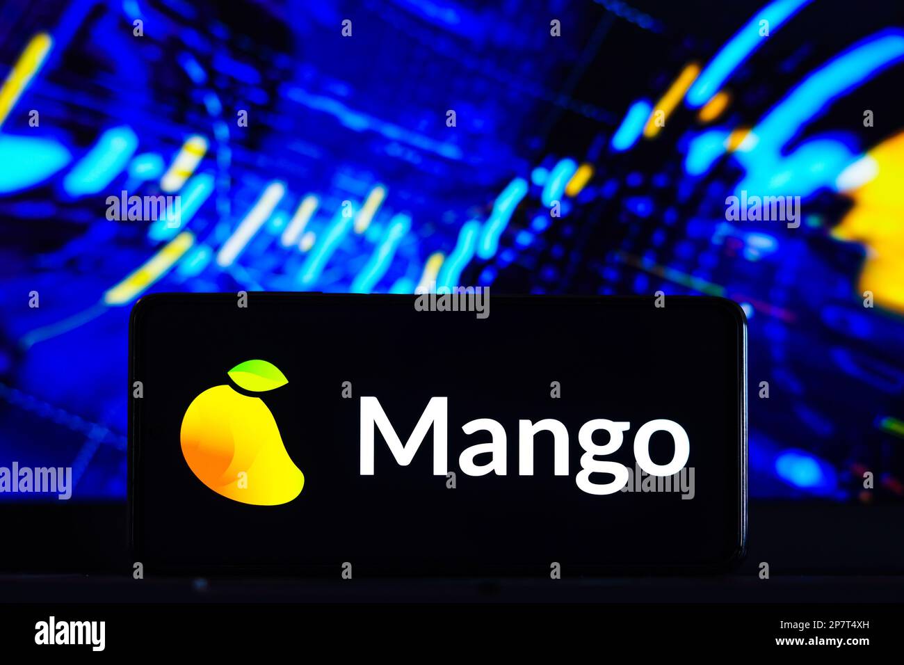In this photo illustration, the Mango Markets logo seen displayed on a ...
