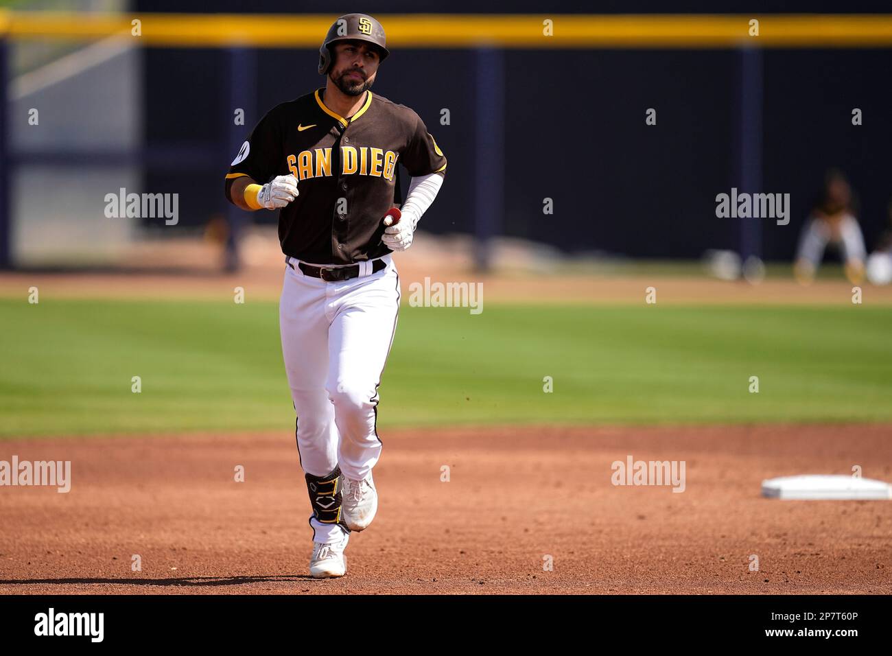 San Diego Padres' Alfonso Rivas runs the bases after hitting a two-run ...