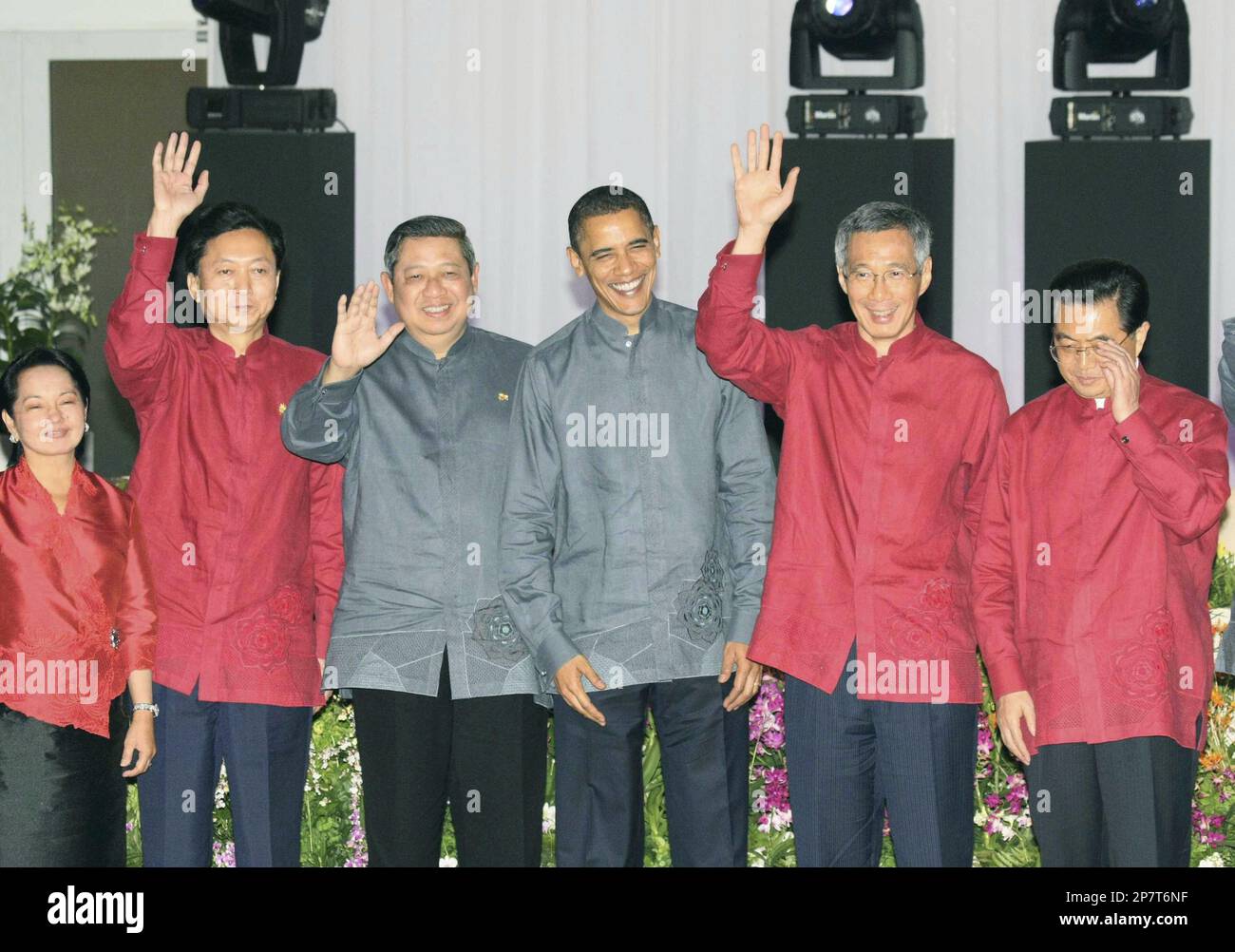 U.S. President Barack Obama, third right, poses with fellow APEC ...