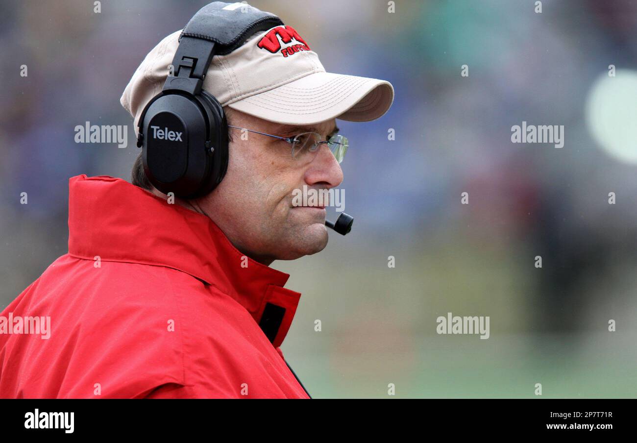 Virginia Military Institute's head coach Sparky Woods watches the ...