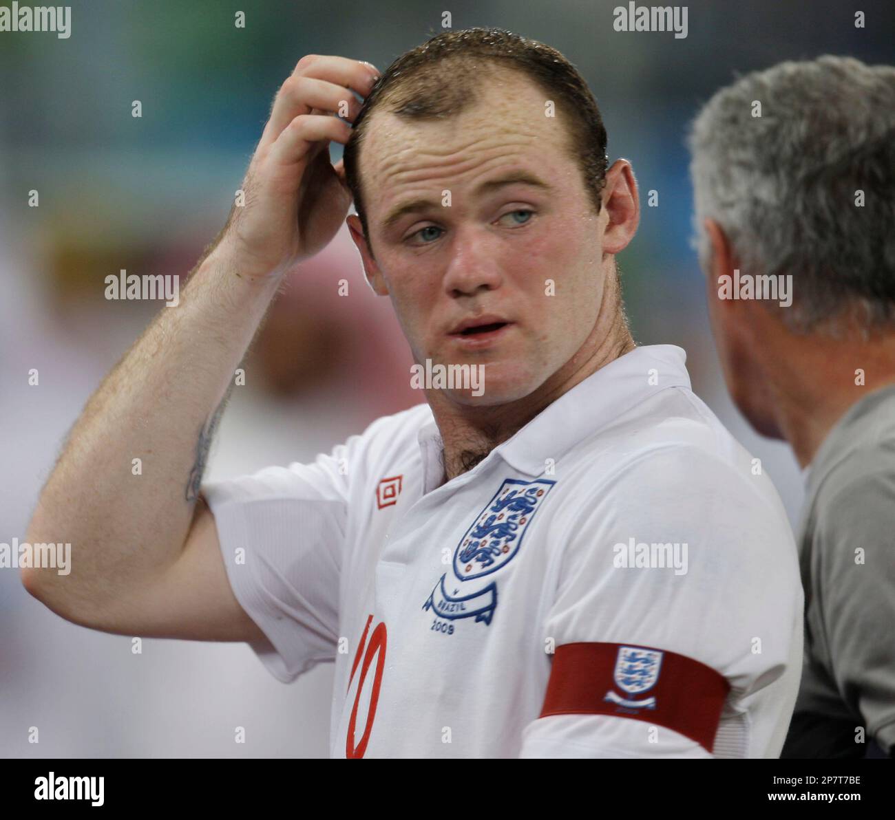 England's Wayne Rooney reacts after a friendly match between England ...