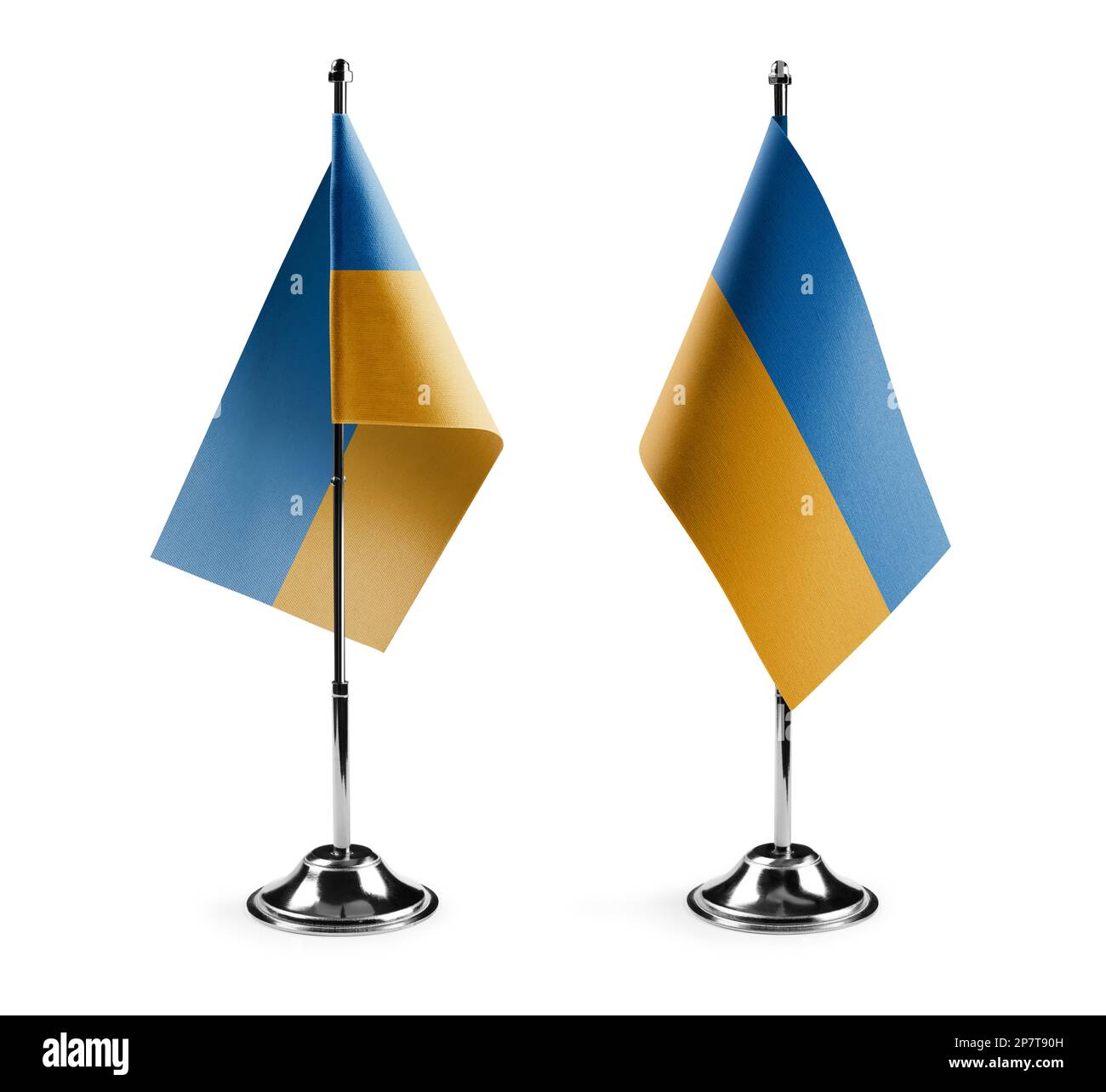 Small national flags of the Ukraine on a white background Stock Photo ...