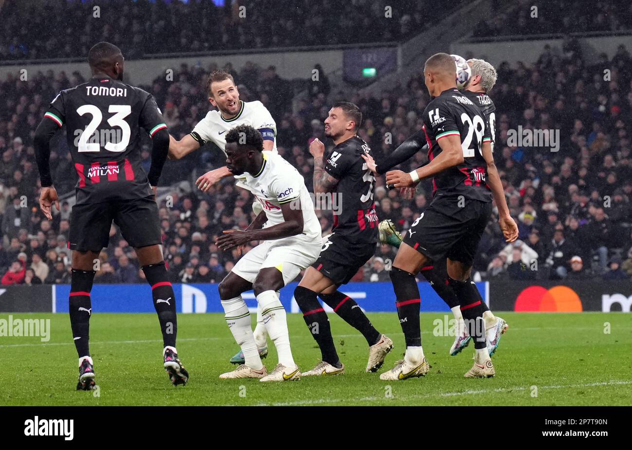 Tottenham Hotspur's Harry Kane heads towards goal during the closing ...