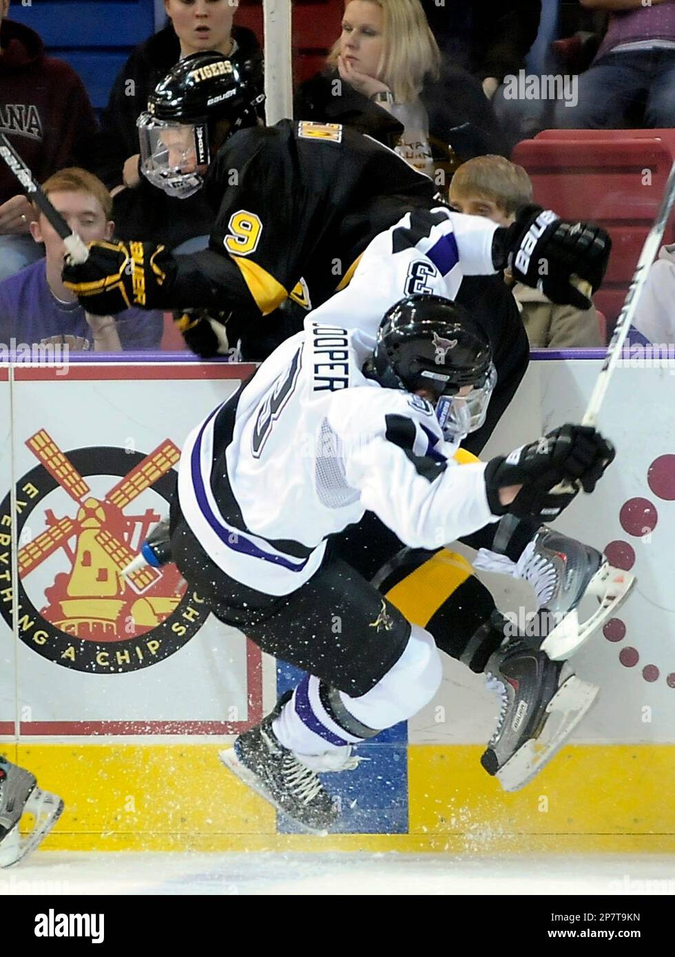 Colorado College's Brian McMillin and Minnesota State Mankato's Cameron ...