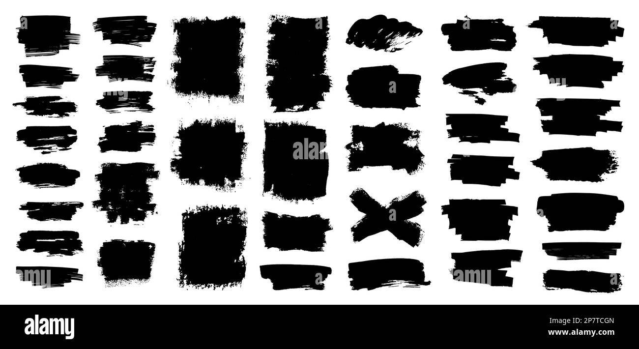 Stencil paintbrush collection. Dirty artistic texture box for text ...