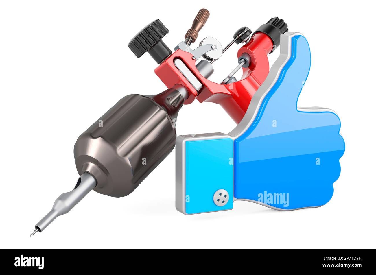 Tattoo machine with like icon, 3D rendering isolated on white ...