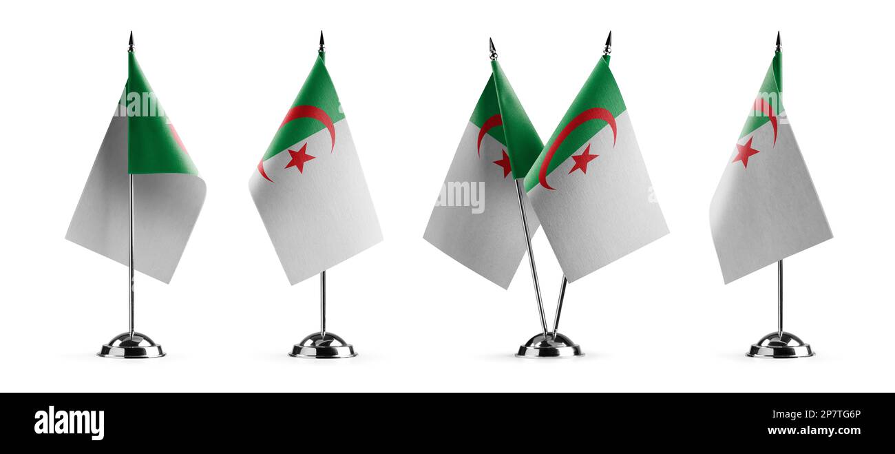 Small national flags of the Algeria on a white background Stock Photo ...