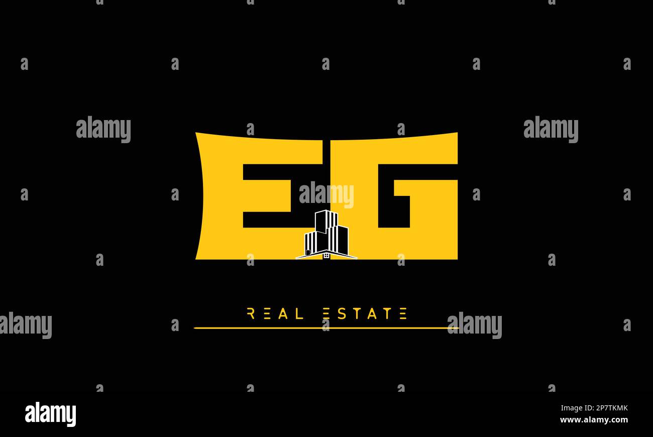 Real Estate letters Initials Monogram logo EG , GE Stock Vector Image ...
