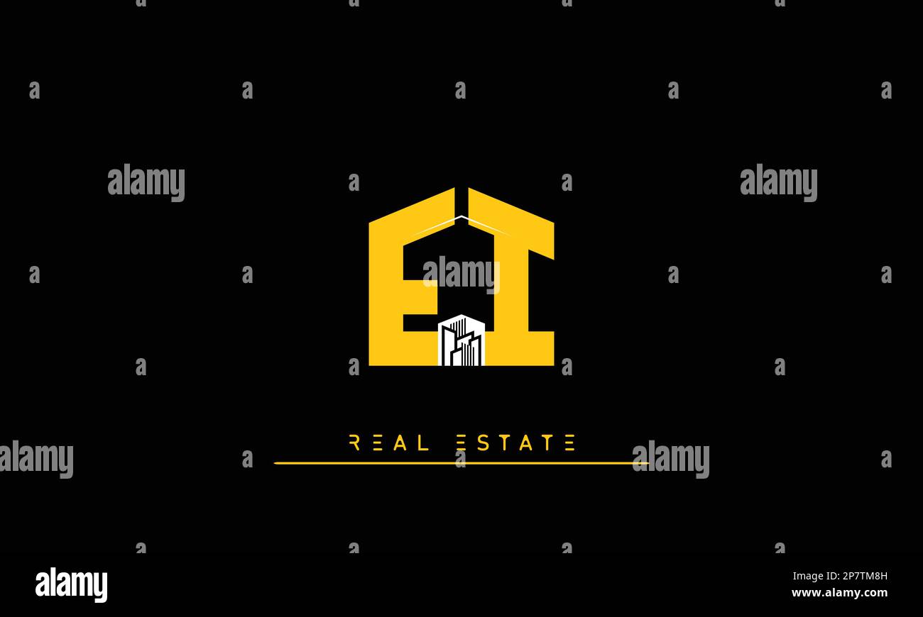 Real Estate letters Initials Monogram logo EI , IE Stock Vector Image ...