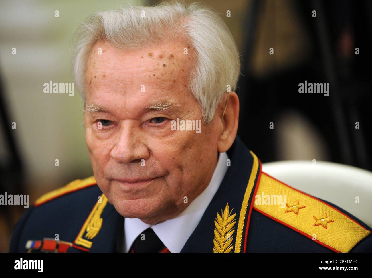 Mikhail Kalashnikov, who invented the AK-47 assault rifle, attends ...