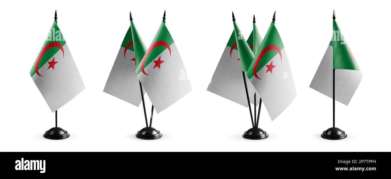 Small national flags of the Algeria on a white background Stock Photo ...