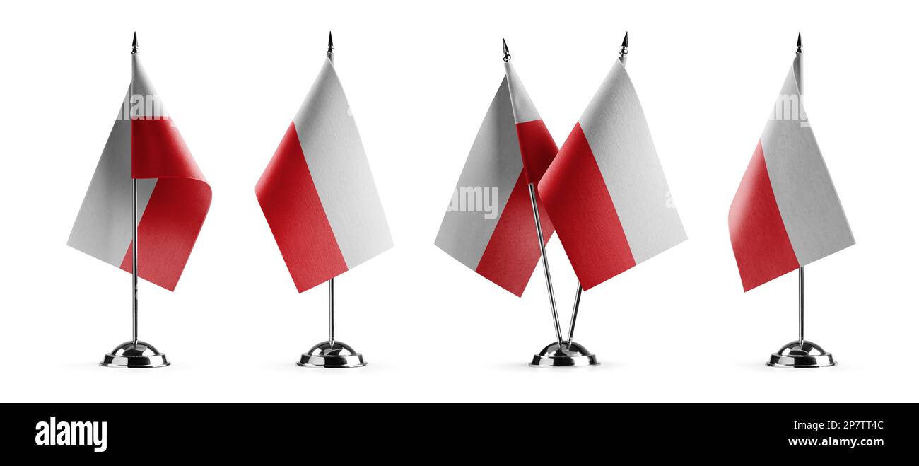 Small national flags of the Poland on a white background Stock Photo ...