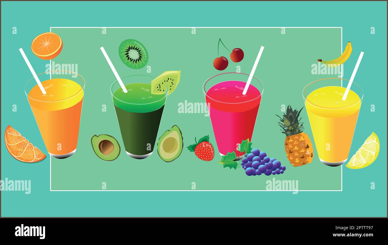 Fresh fruit drinks, fruit and vegetable freshes and smoothies, a tasty ...