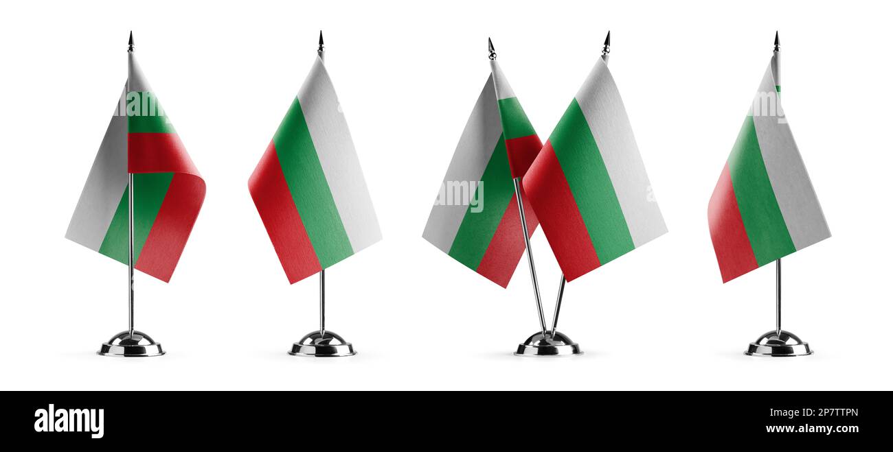Small national flags of the Bulgaria on a white background Stock Photo ...