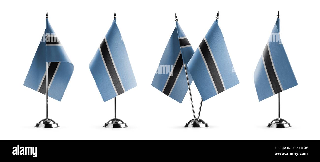 Small national flags of the Botswana on a white background Stock Photo ...