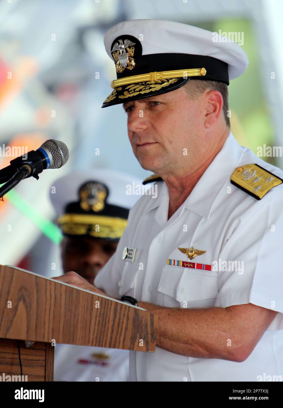 Vice Adm. William Gortney speaks during a ceremony Sunday, Nov. 8, 2009 ...